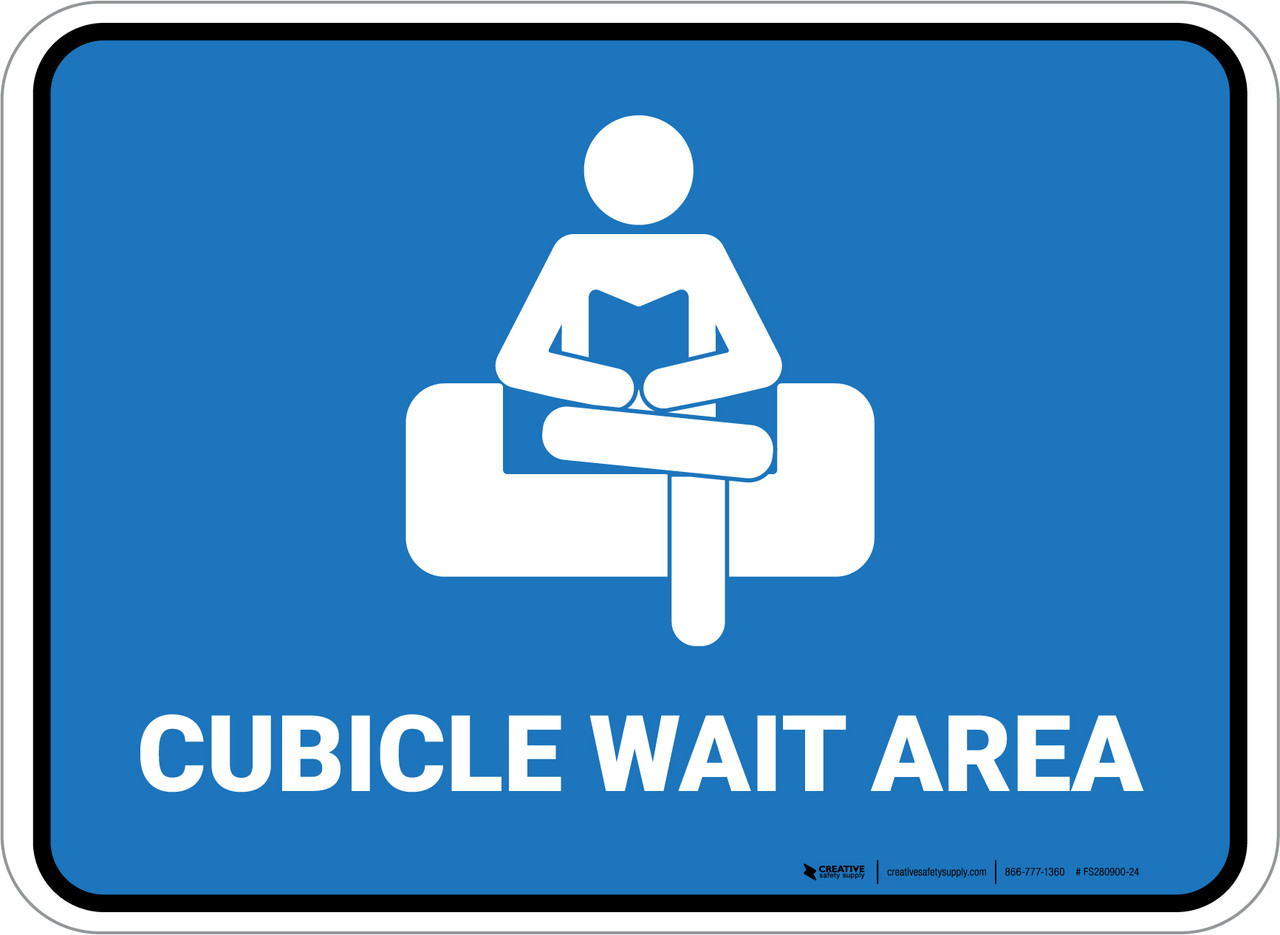 Cubicle Wait Area Blue Rectangle - Floor Sign | Creative Safety Supply