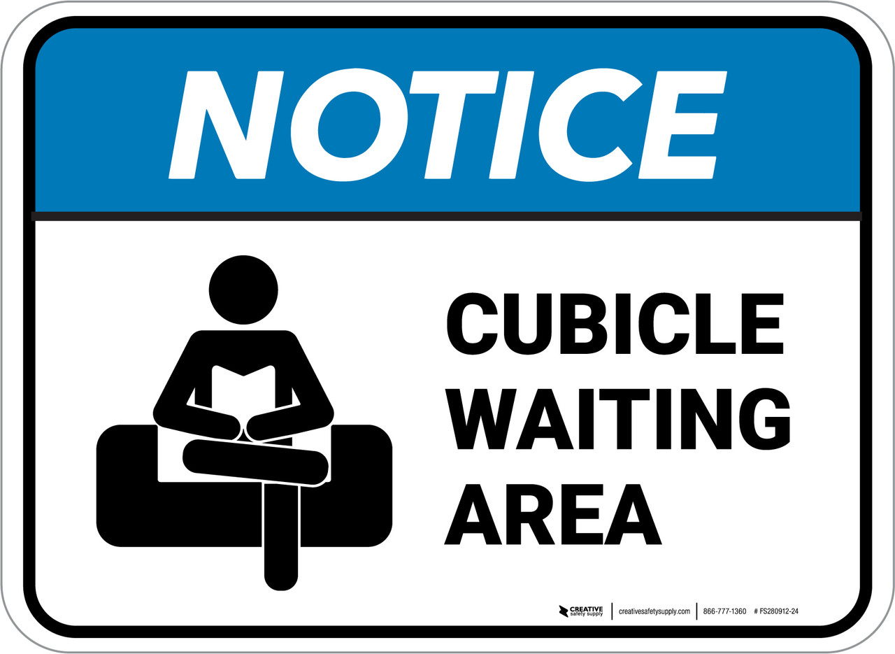 Notice: Cubicle Waiting Area Rectangle - Floor Sign