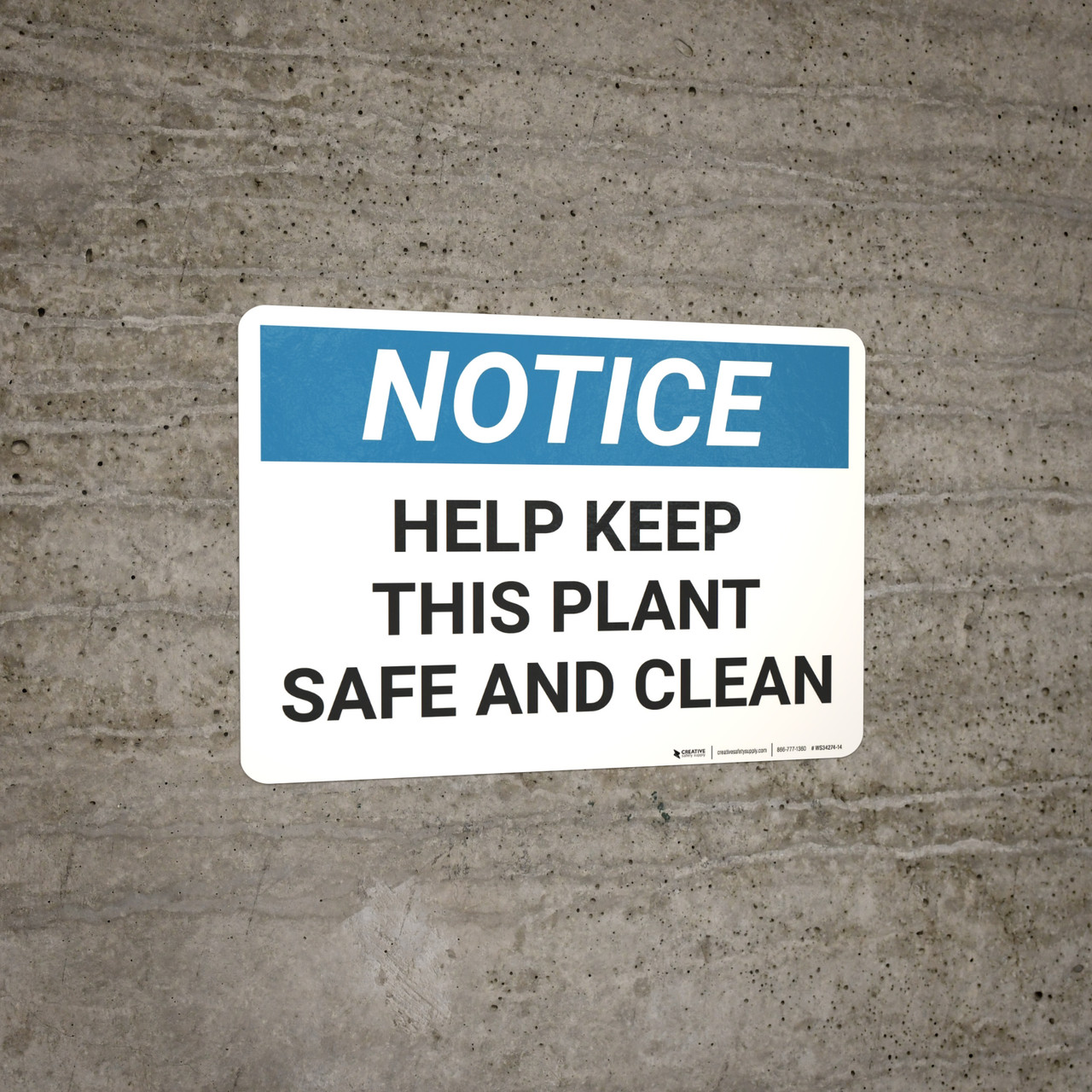 Notice: Housekeeping Plant Clean Safe - Wall Sign