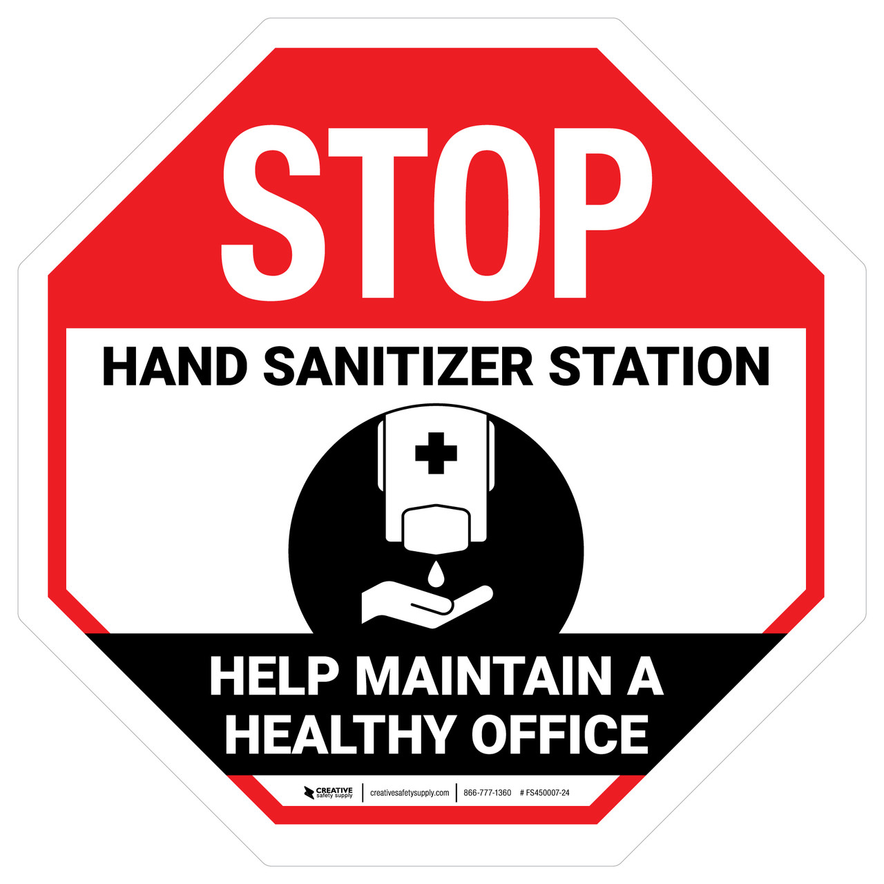 Stop: Help Maintain A Healthy Office - Floor Sign