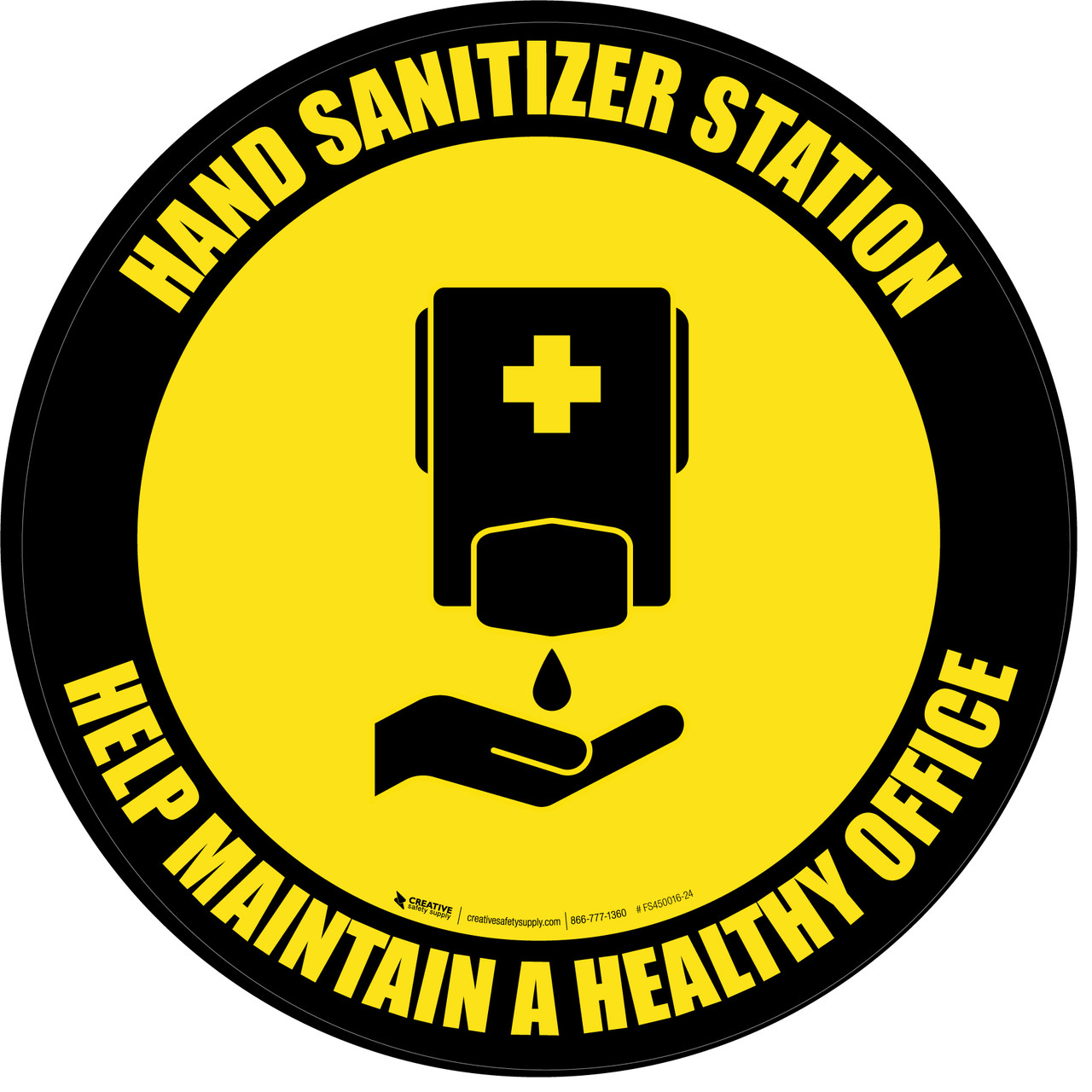 Help Maintain A Healthy Office Circular Yellow - Floor Sign | Creative ...