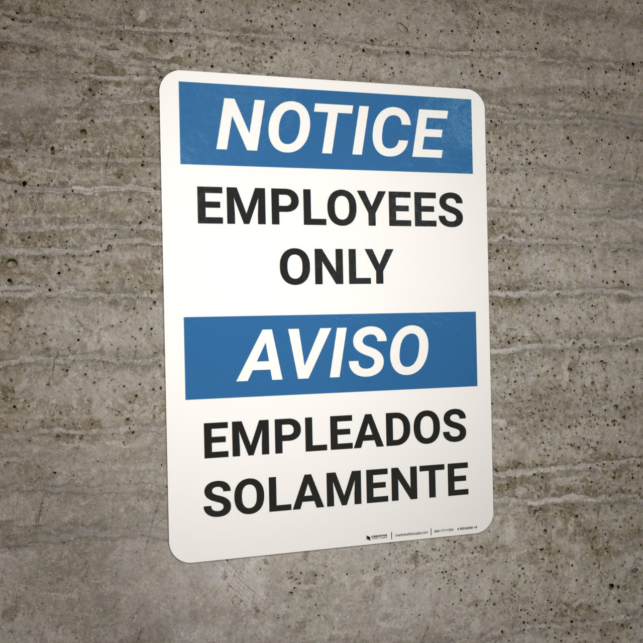 Notice: Portrait Bilingual Spanish Employees Only Empleados Solamente ...
