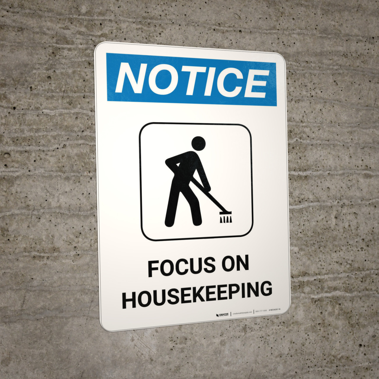 Notice: Portrait Focus On Housekeeping - Wall Sign