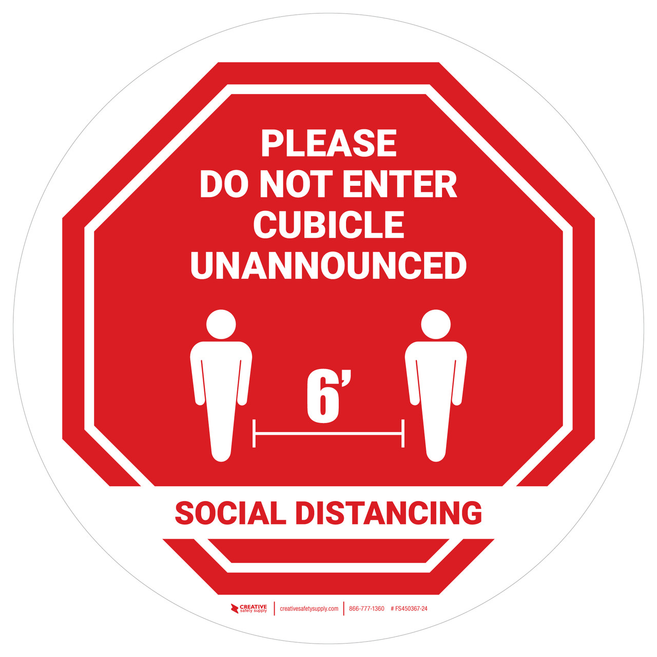 Social Distancing: Please Do Not Enter Cubicle Unannounced White Stop ...