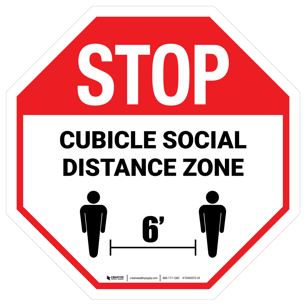 Stop: Cubicle Social Distance Zone - Floor Sign