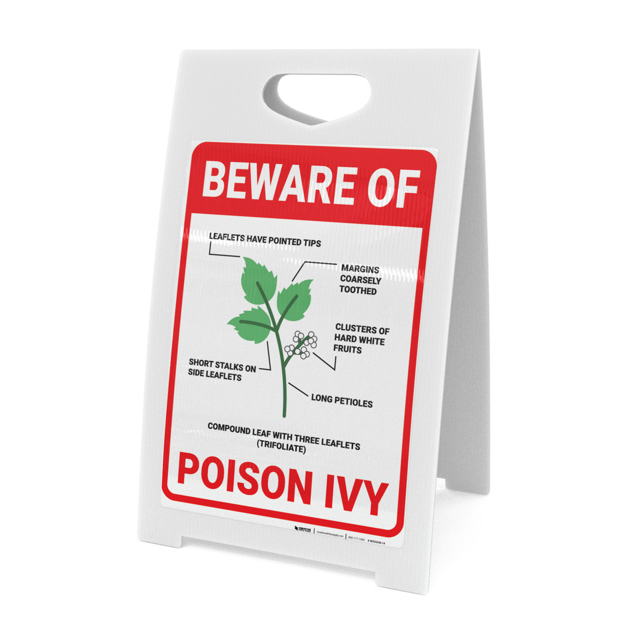 Beware Of Poison Ivy with Icon Portrait - A-Frame Sign | Creative ...