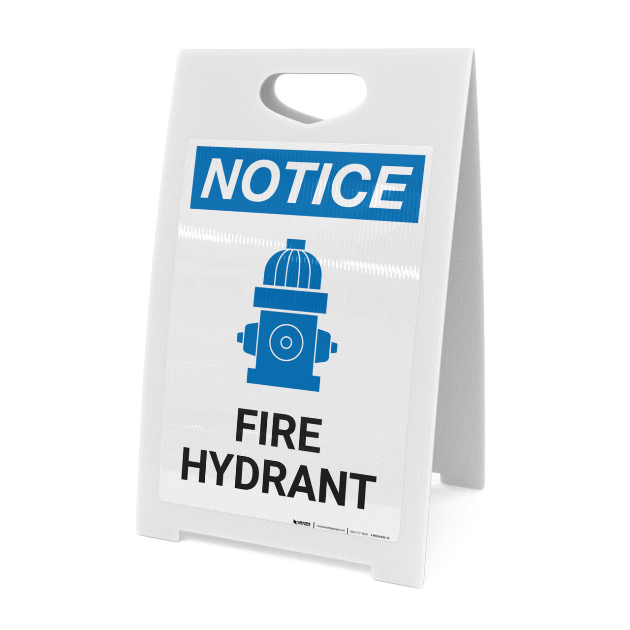 Notice: Fire Hydrant with Icon Portrait - A-Frame Sign