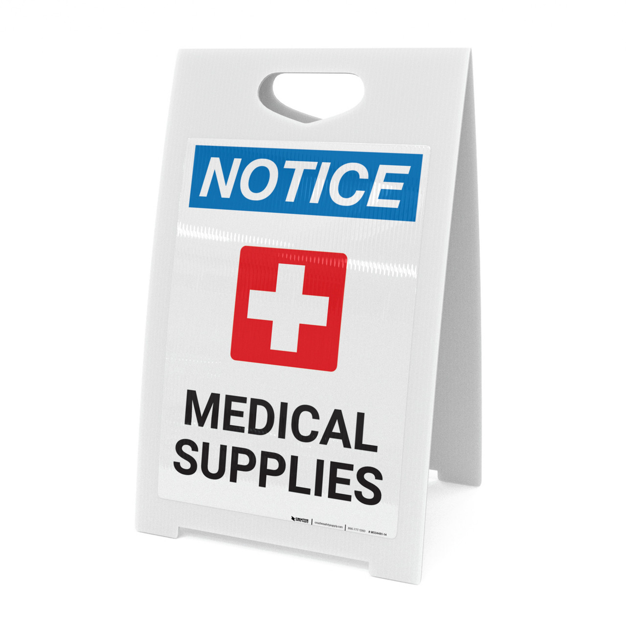 Notice: Medical Supplies Portrait with Health Icon - A-Frame Sign