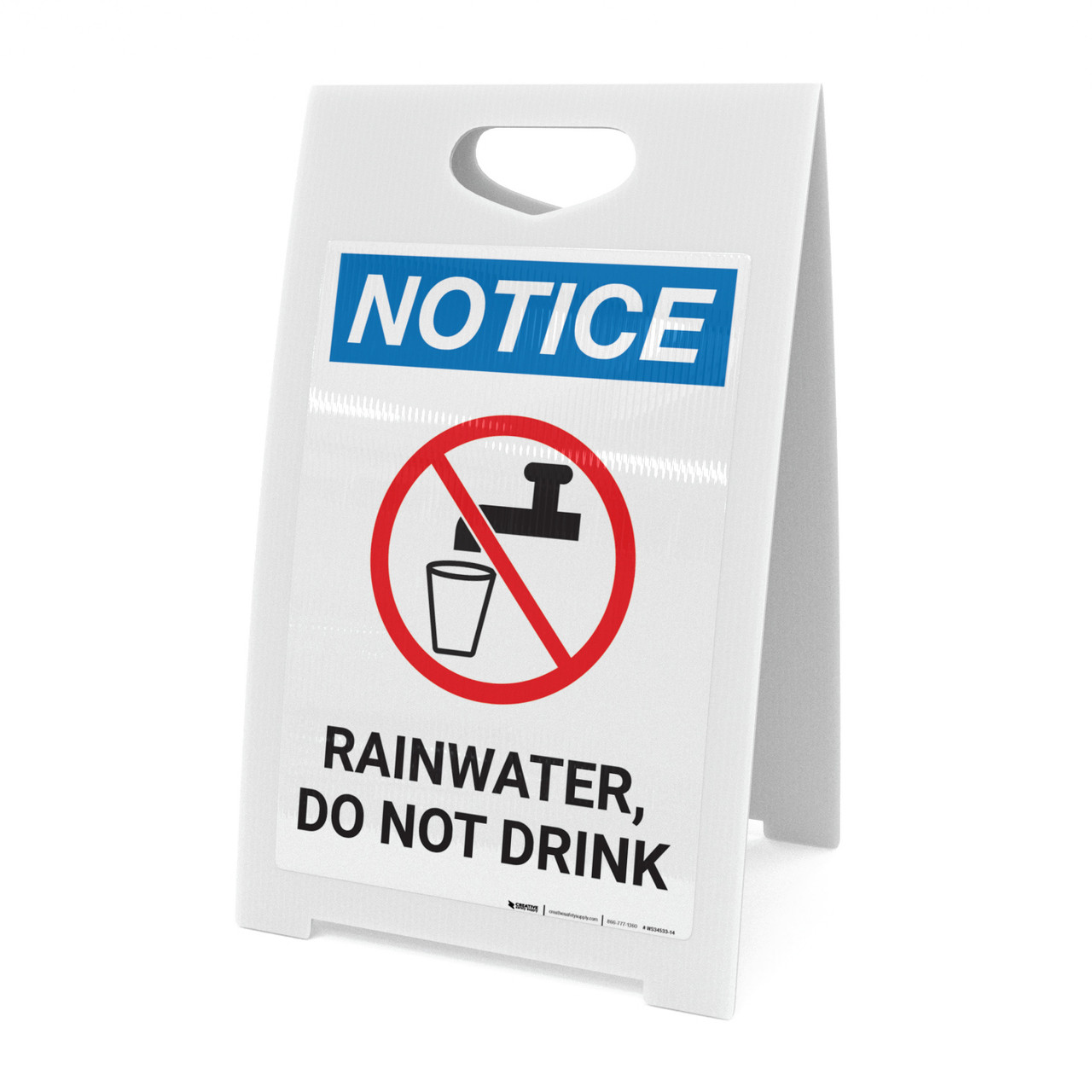 Notice: Rainwater Do Not Drink Portrait with Icon - A-Frame Sign ...