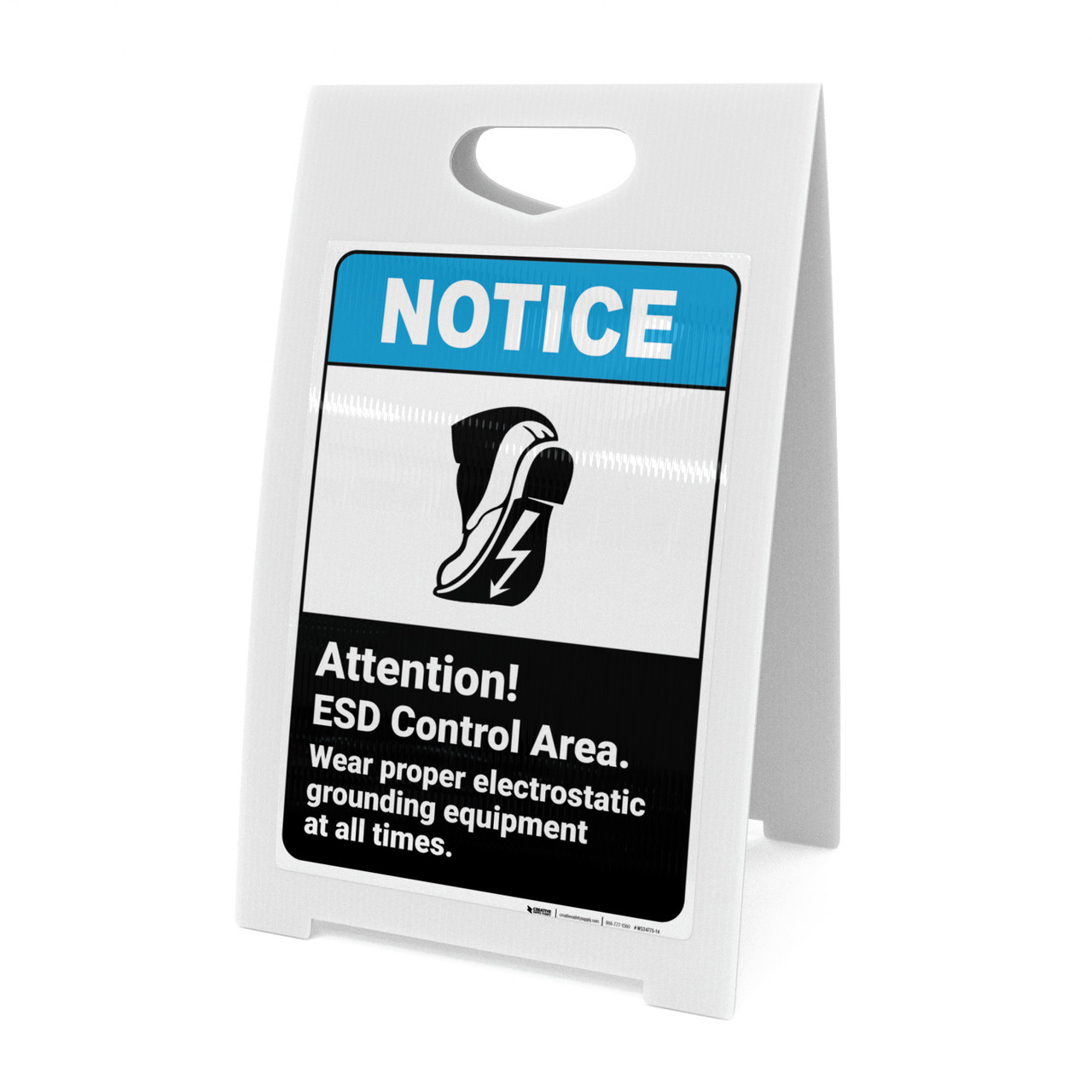 Notice: Attention Esd Control Area Wear Footprint Lightning Icon ...