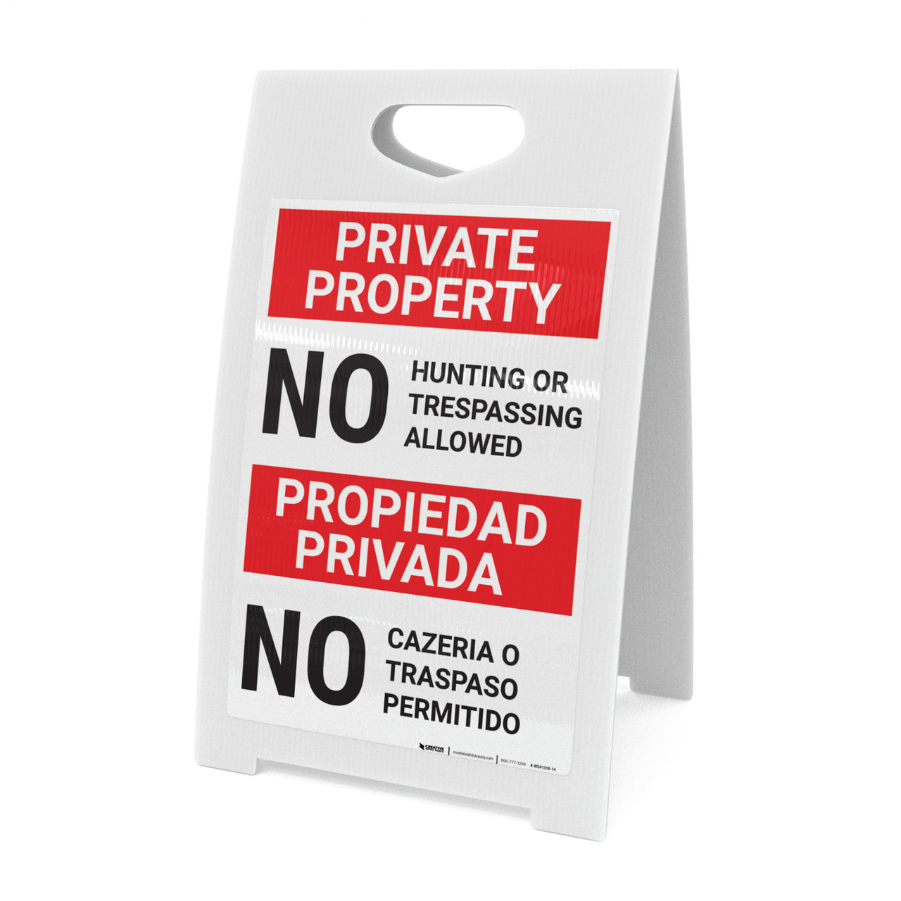 Bilingual Spanish Private Property Portrait - A-Frame Sign | Creative ...