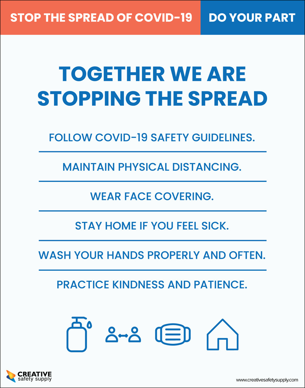 Stop The Spread Of Covid-19 - Together We Are Stopping the Spread - Poster