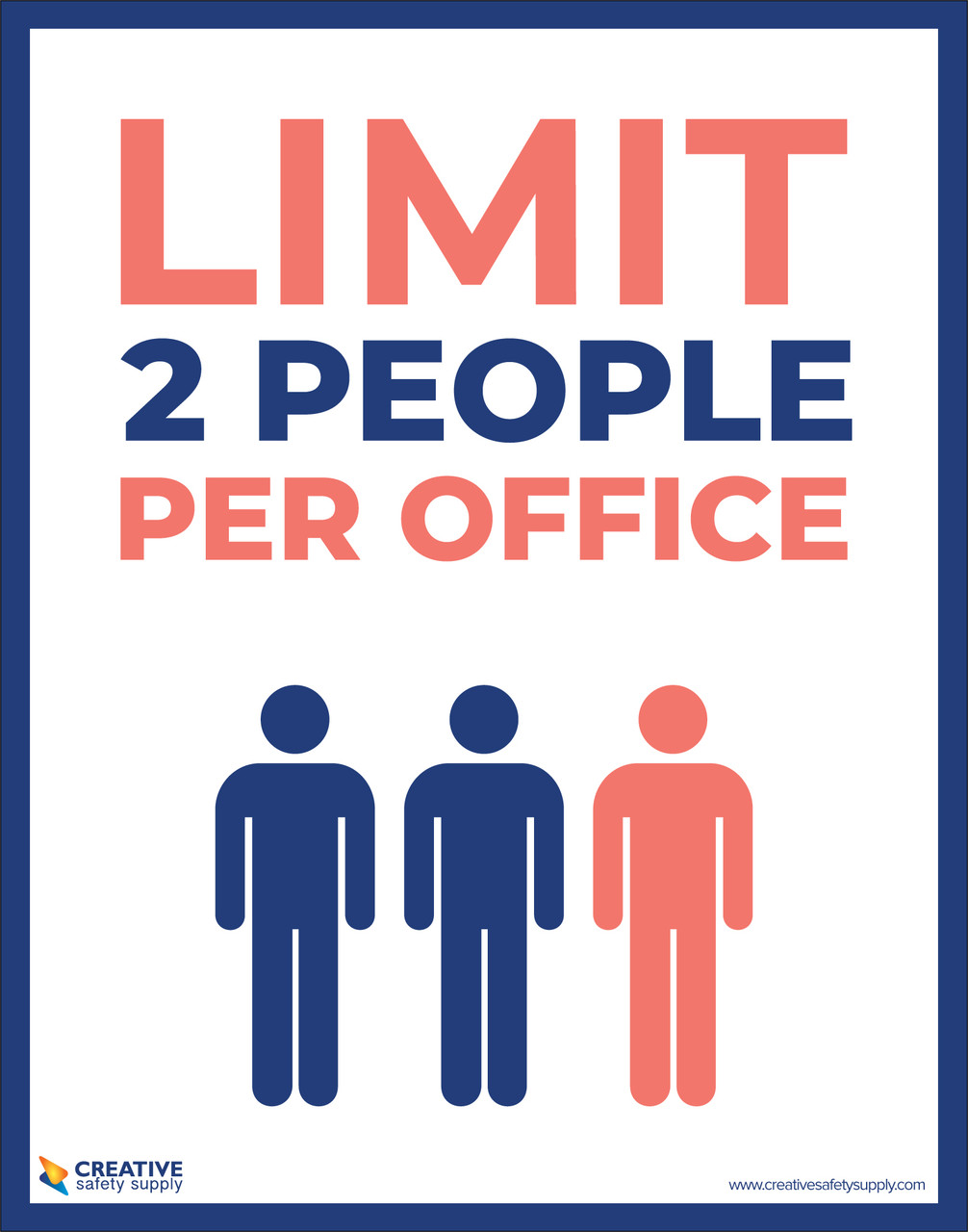 Limit 2 People Per Office - Poster | Creative Safety Supply