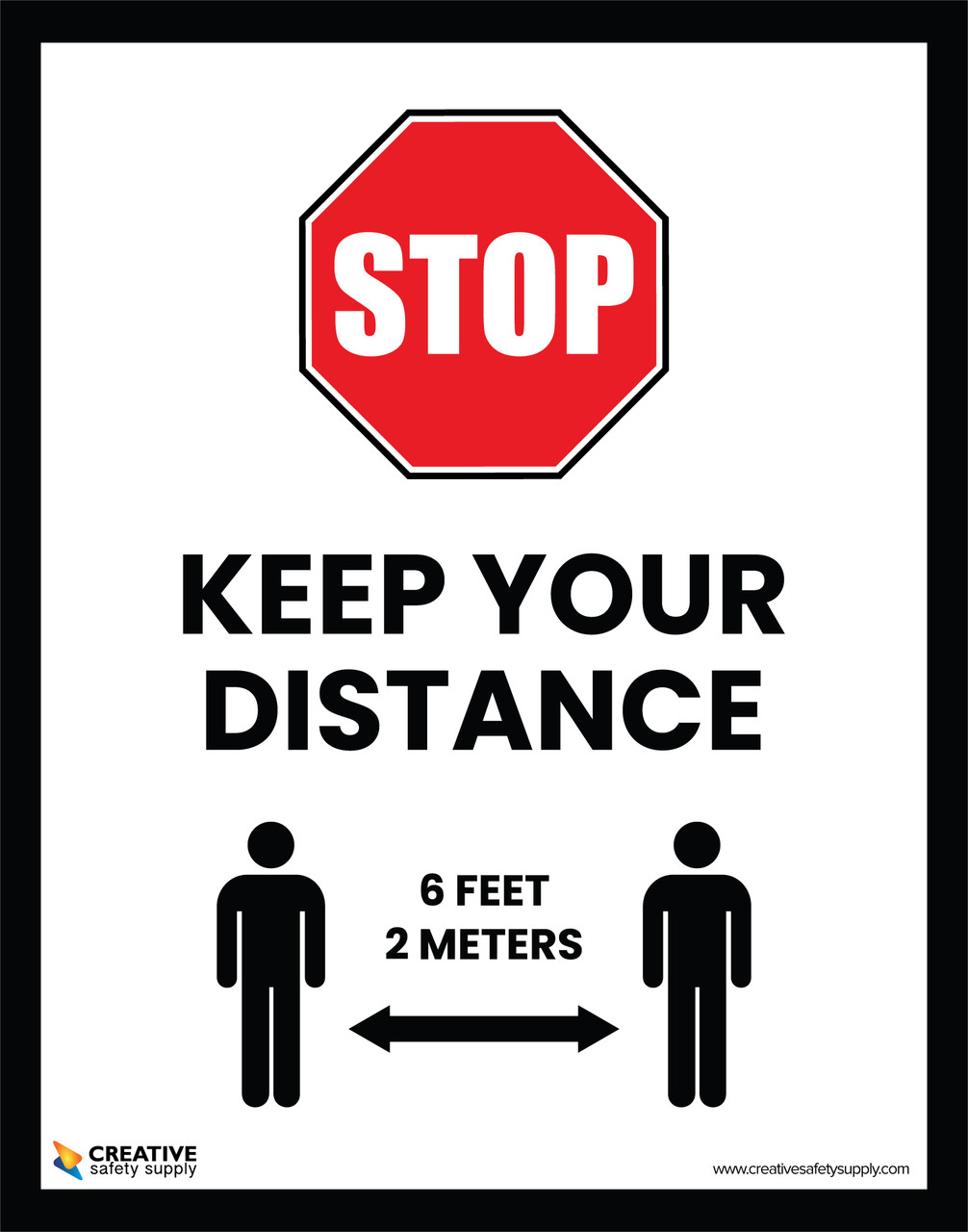 Stop – Keep Your Distance (6ft/2m) - Poster