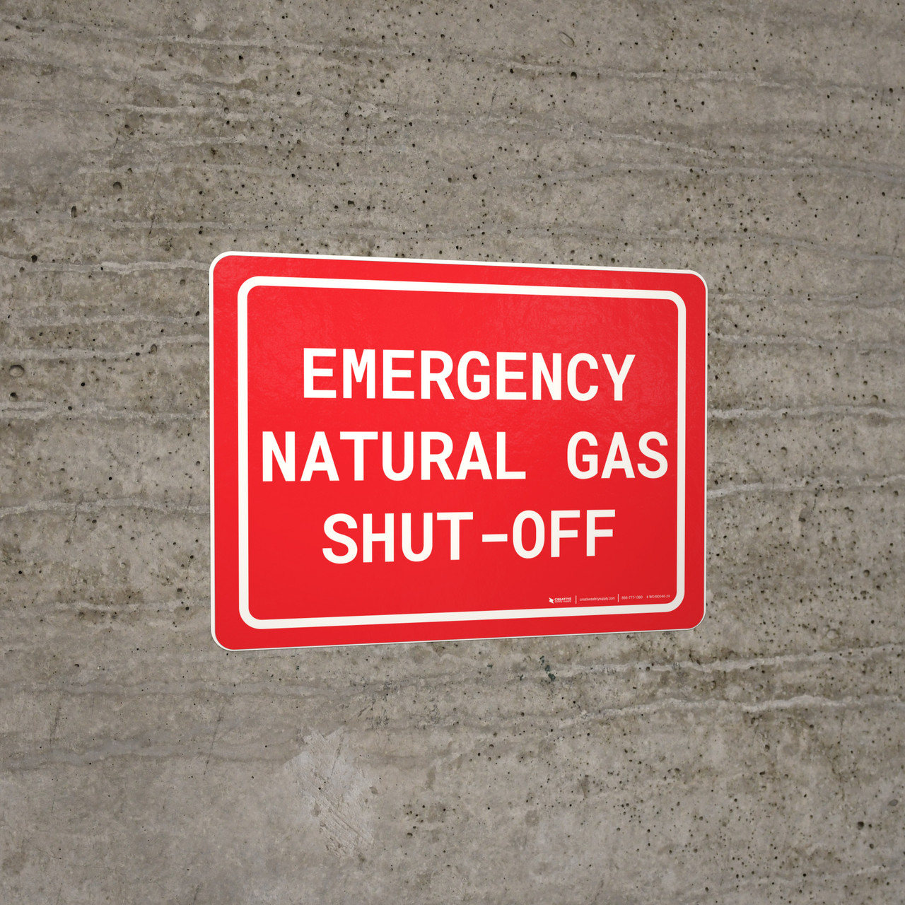 Emergency Natural Gas Shut-Off - Wall Sign