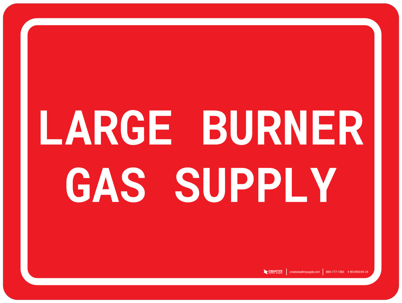 Large Burner Gas Supply Red - Wall Sign