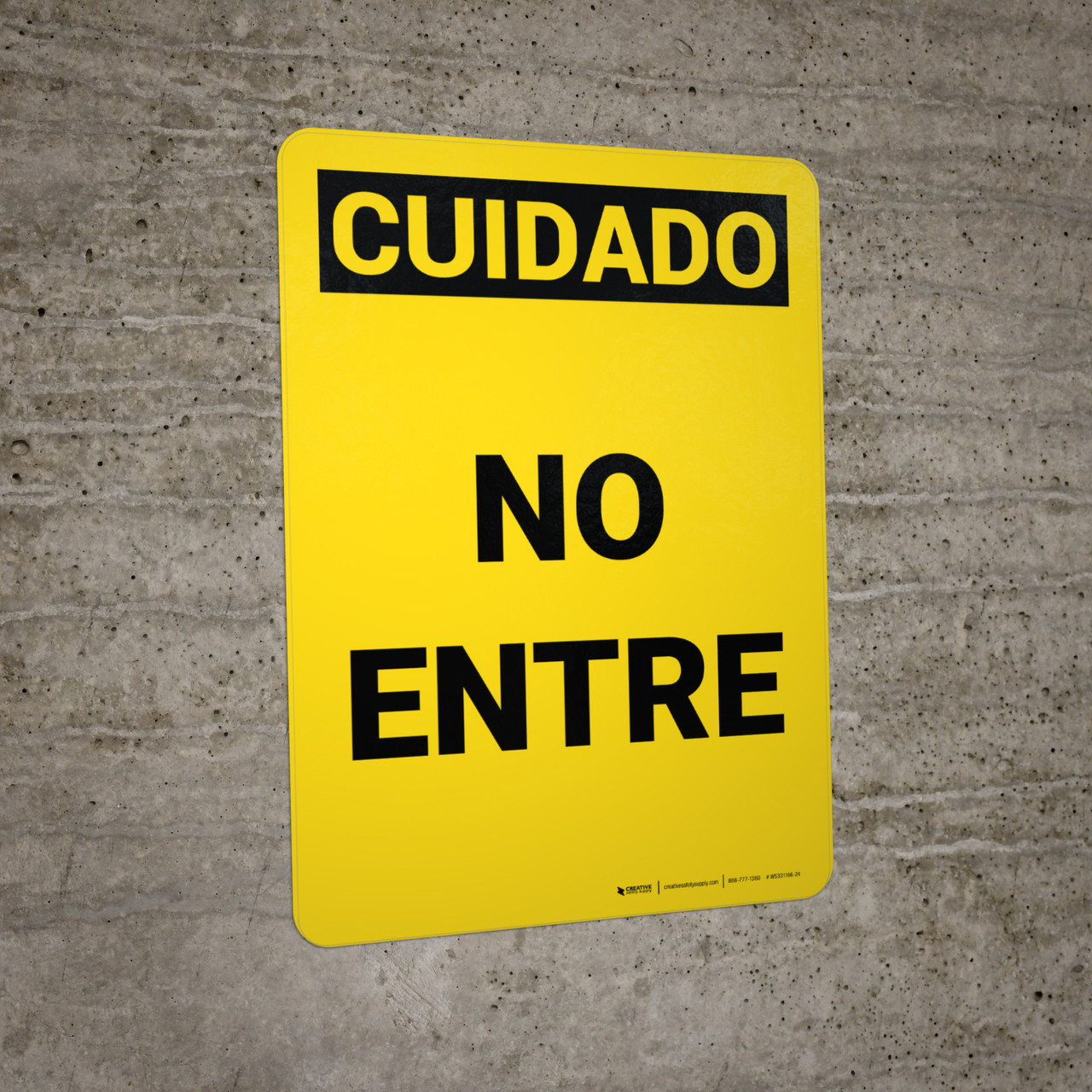 Caution: No Entry Spanish Portrait - Wall Sign | Creative Safety Supply