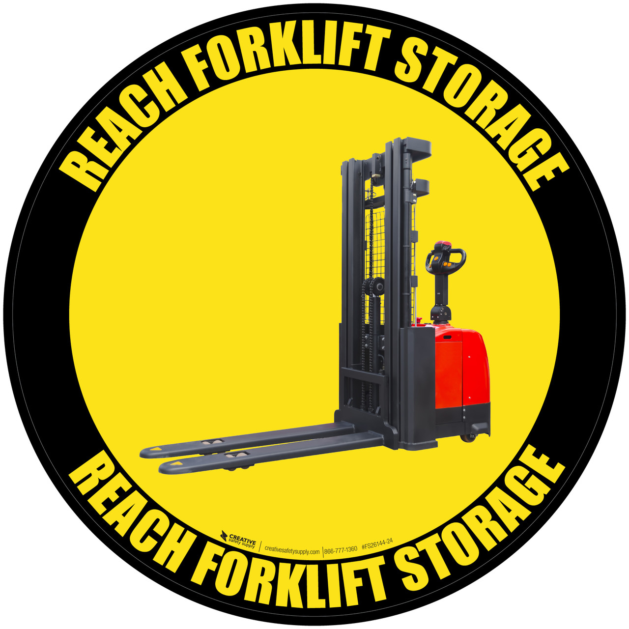 Reach Forklift Storage - Floor Sign