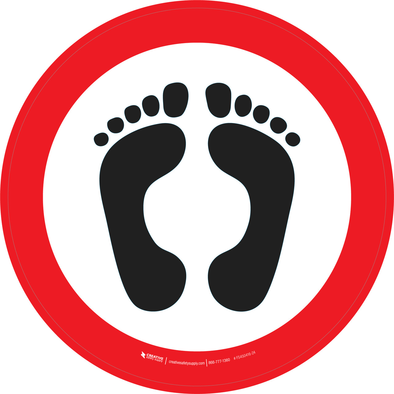 Wait Here Barefeet Imprints Graphic Circle - Floor Sign | Creative ...