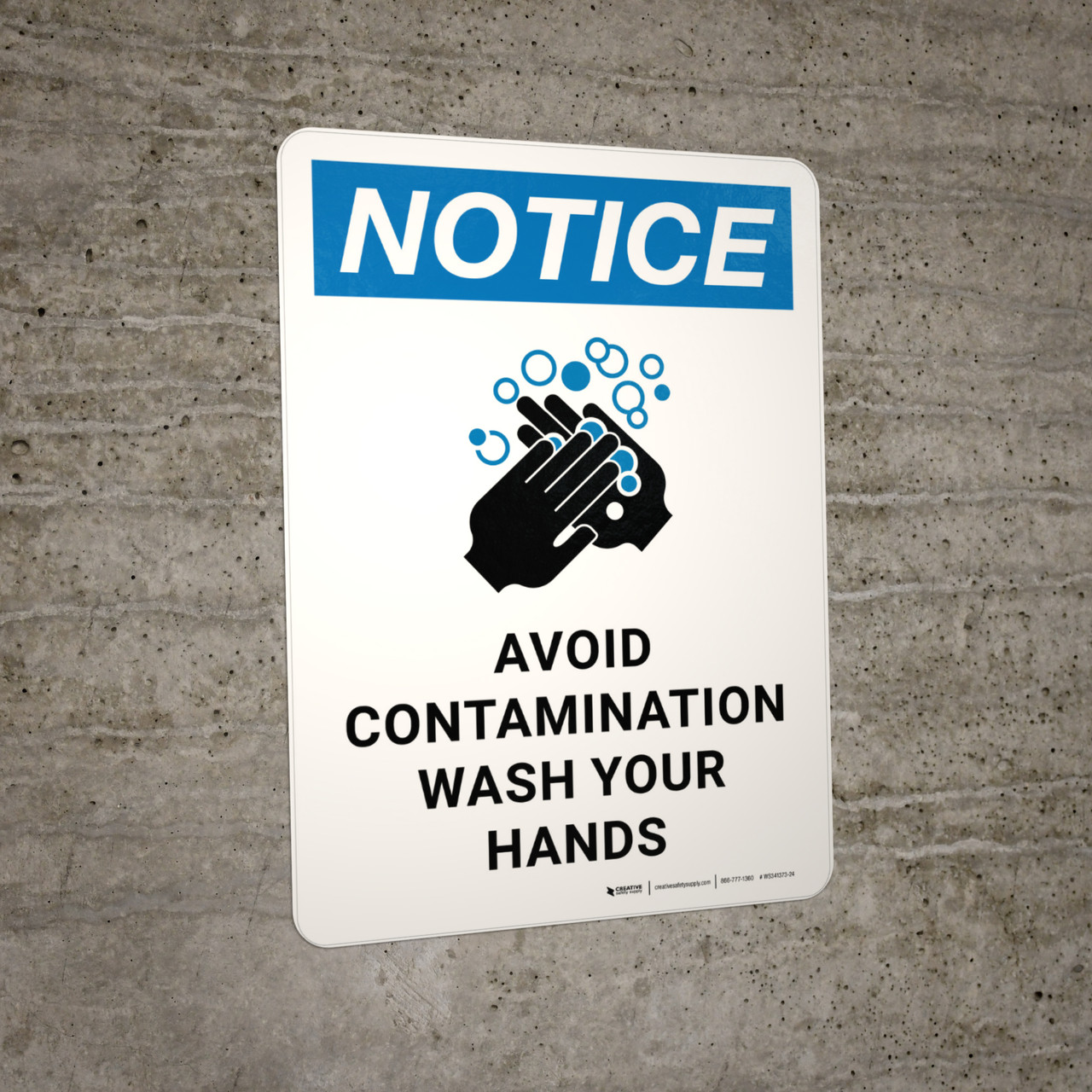 Notice: Avoid Contamination Wash Your Hands with Graphic Portrait ...