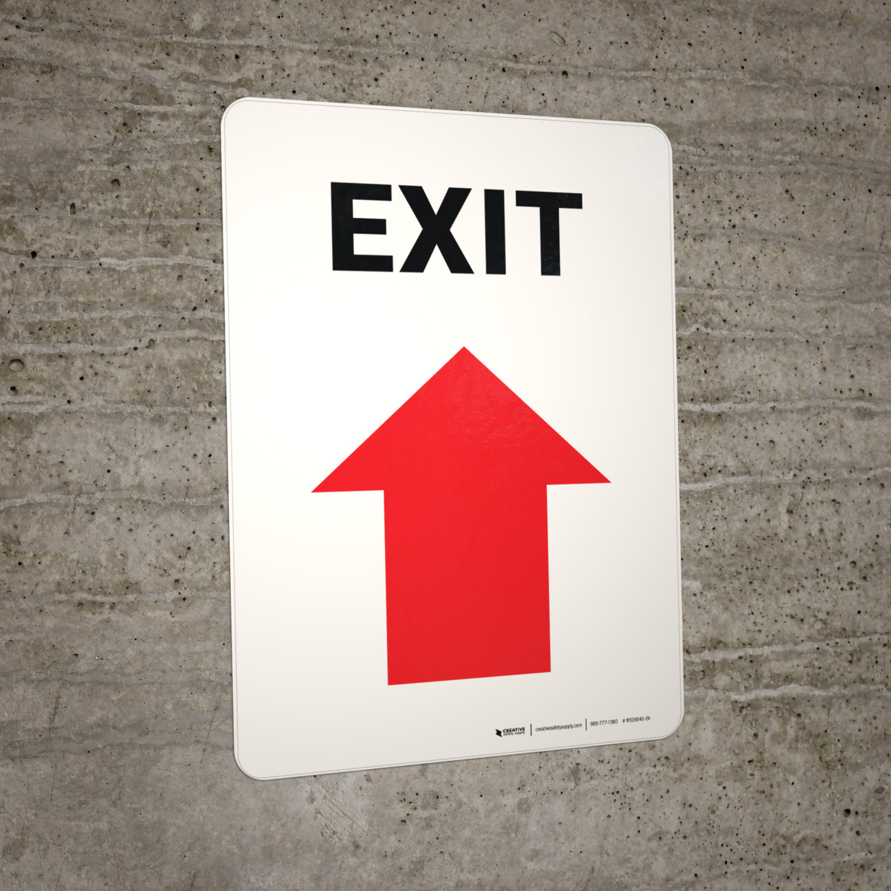 Exit with Arrow Up Portrait - Wall Sign | Creative Safety Supply