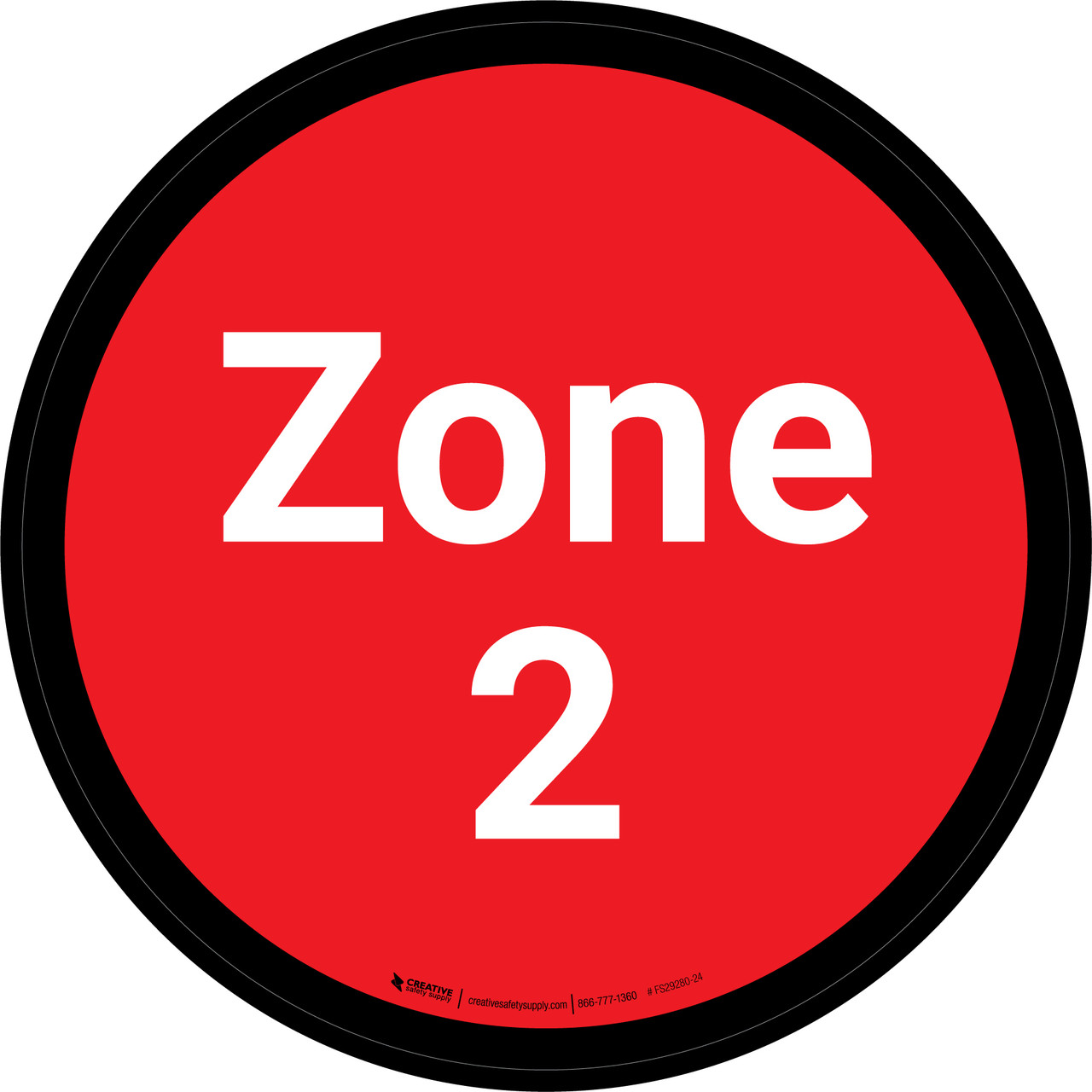 Zone 2 - Red Circle - Floor sign