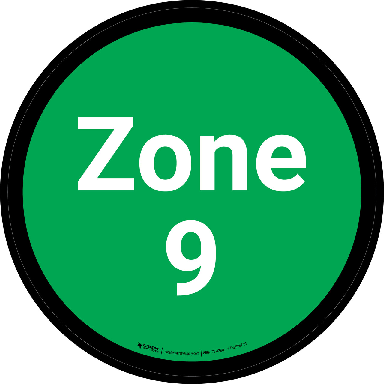 Zone 9 - Green Circle - Floor sign | Creative Safety Supply