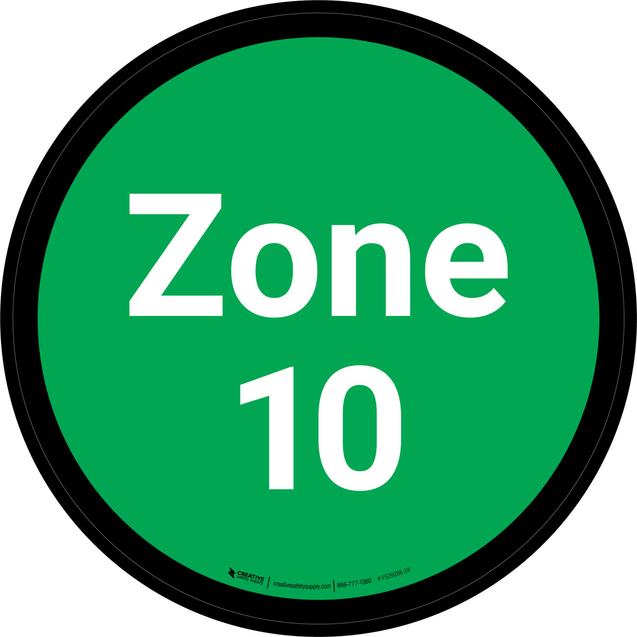Zone 10 - Green Circle - Floor sign