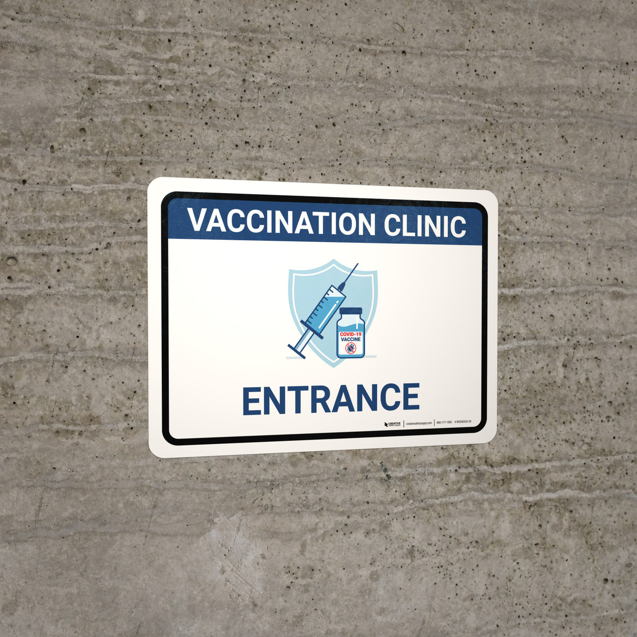 Vaccination Clinic: Entrance Blue Landscape - Wall Sign