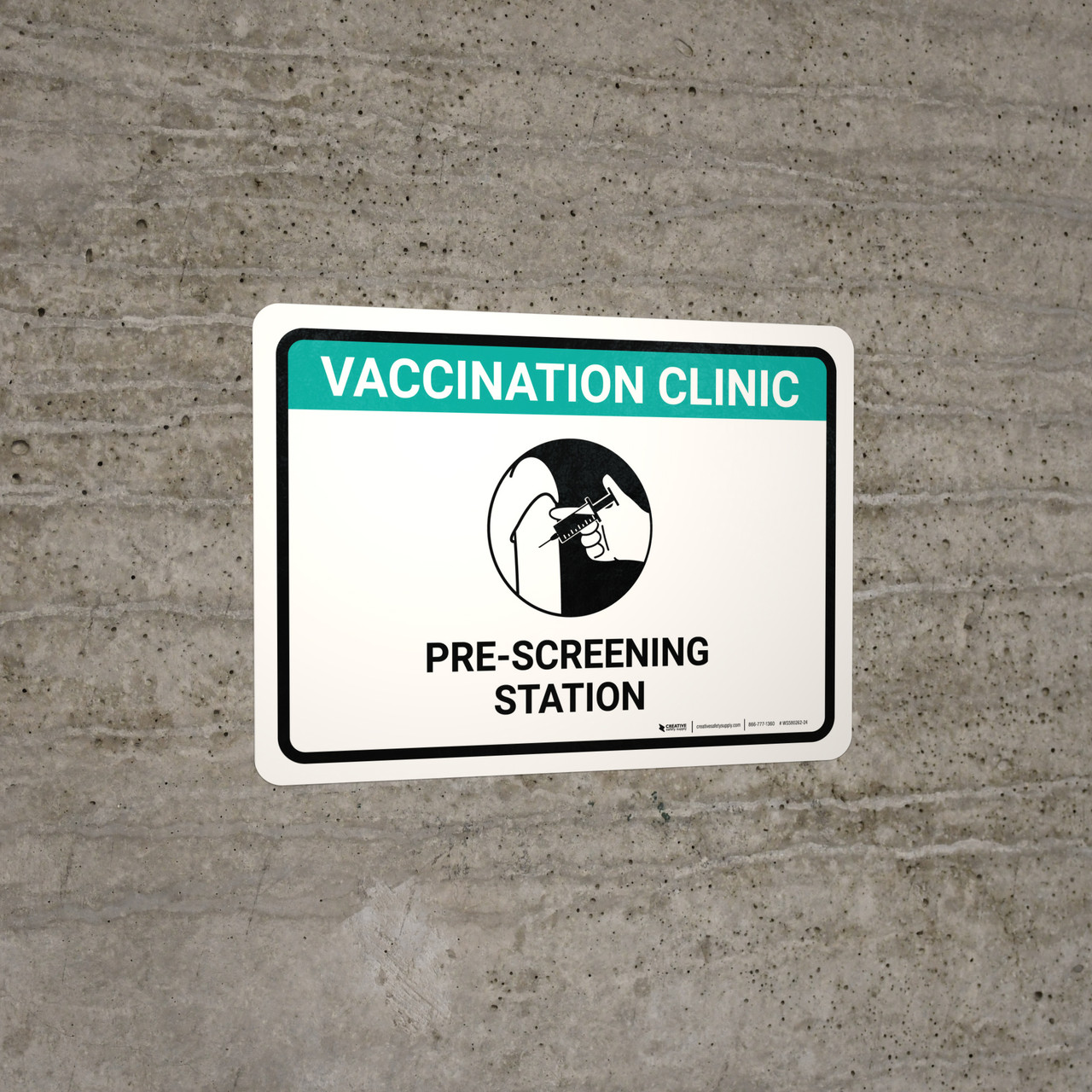 Vaccination Clinic: Pre-Screening Station Green Landscape - Wall Sign ...