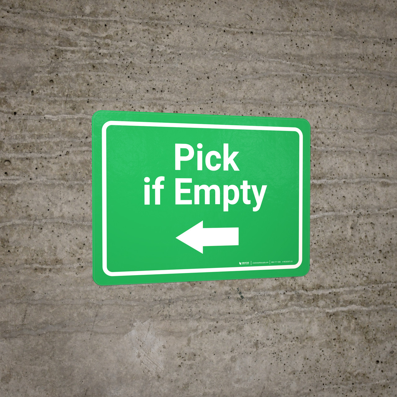 Pick if Empty Arrow Left Green Landscape - Wall Sign