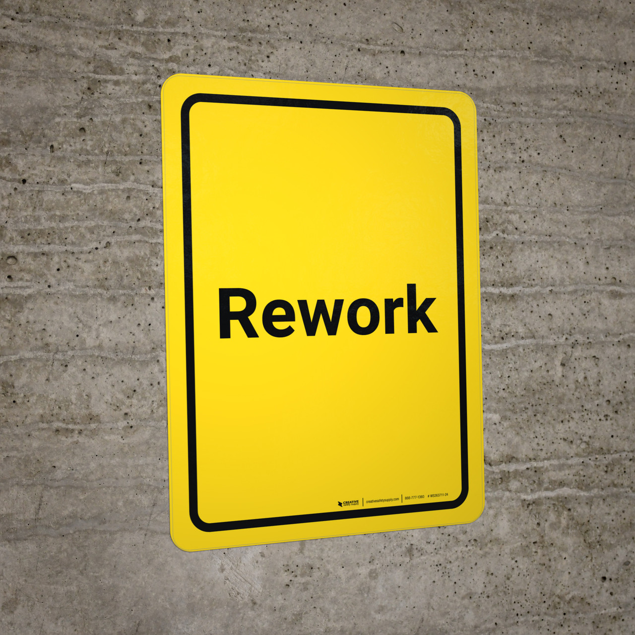 Rework Yellow Portrait - Wall Sign