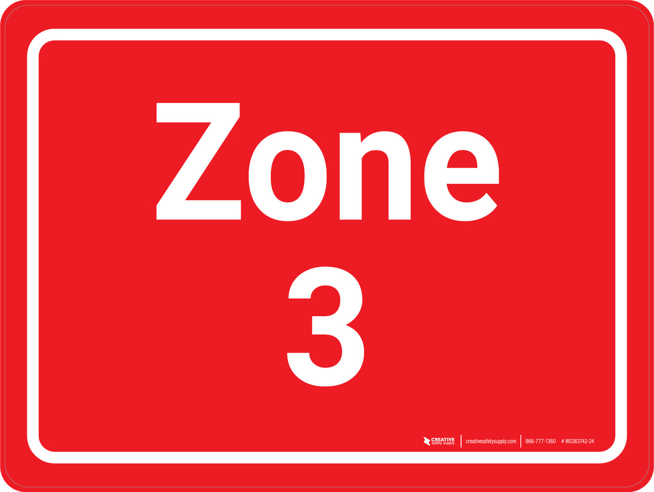Zone 3 Red Landscape - Wall Sign