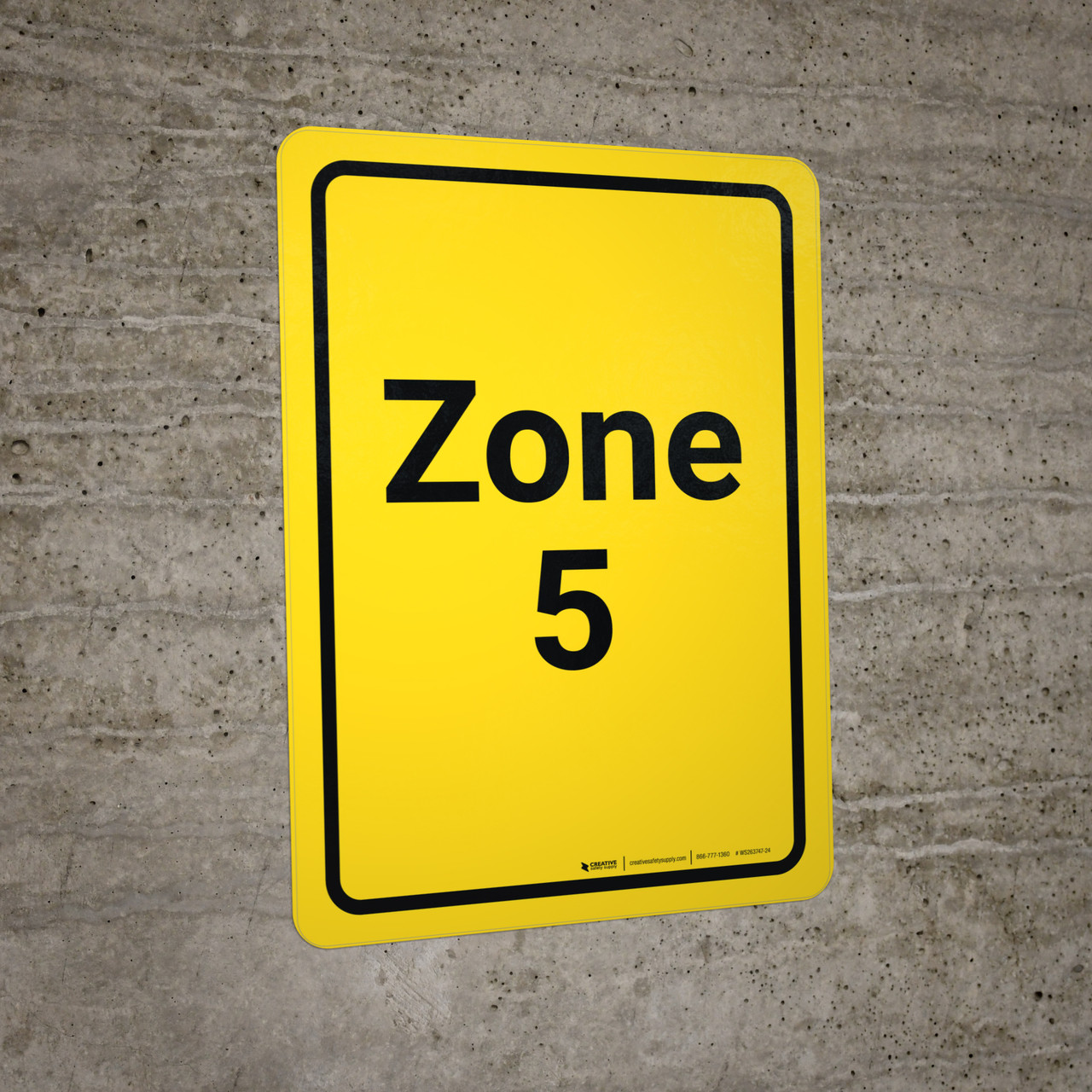 Zone 5 Yellow Portrait - Wall Sign | Creative Safety Supply