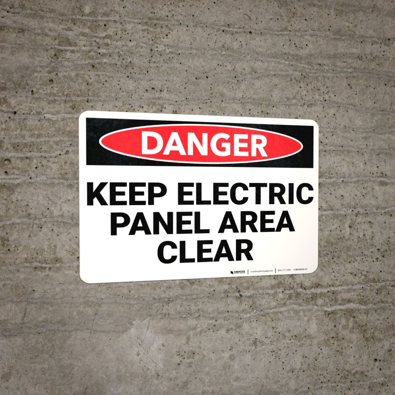 Danger: Keep Electric Panel Area Clear - Wall Sign