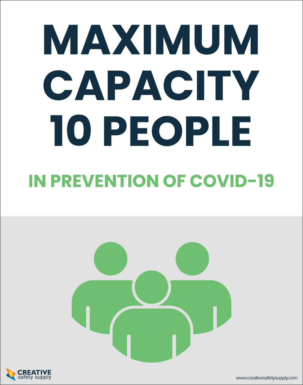 Maximum Capacity 10 People In Prevention of Covid-19 - Poster