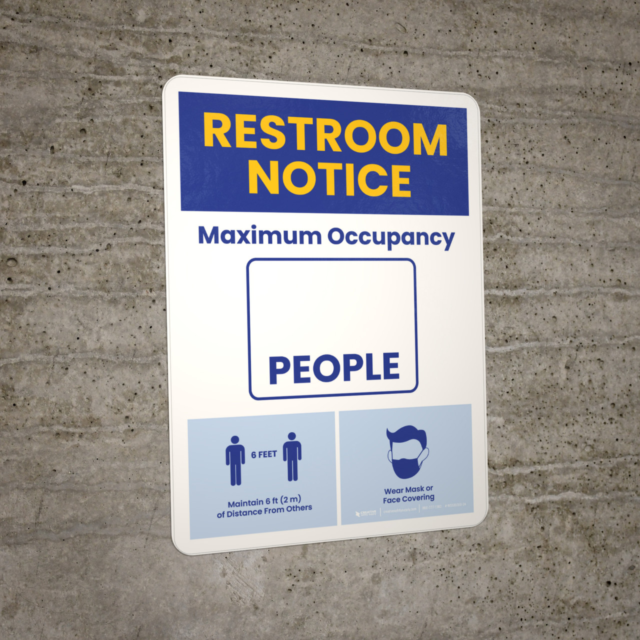 Restroom Notice: Maximum Occupancy Portrait - Wall Sign