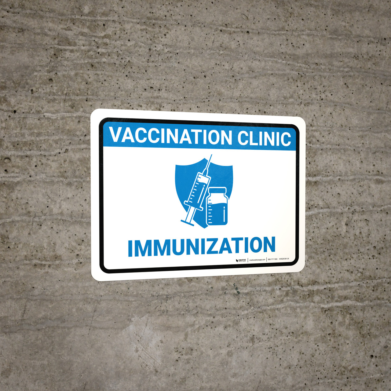 Vaccination Clinic Immunization Blue Landscape - Wall Sign