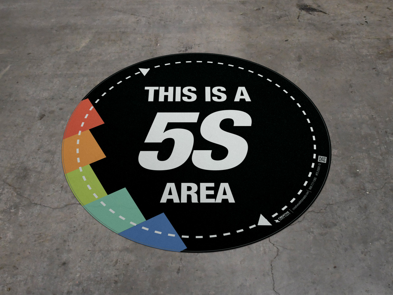 5S Area Sign (Black)