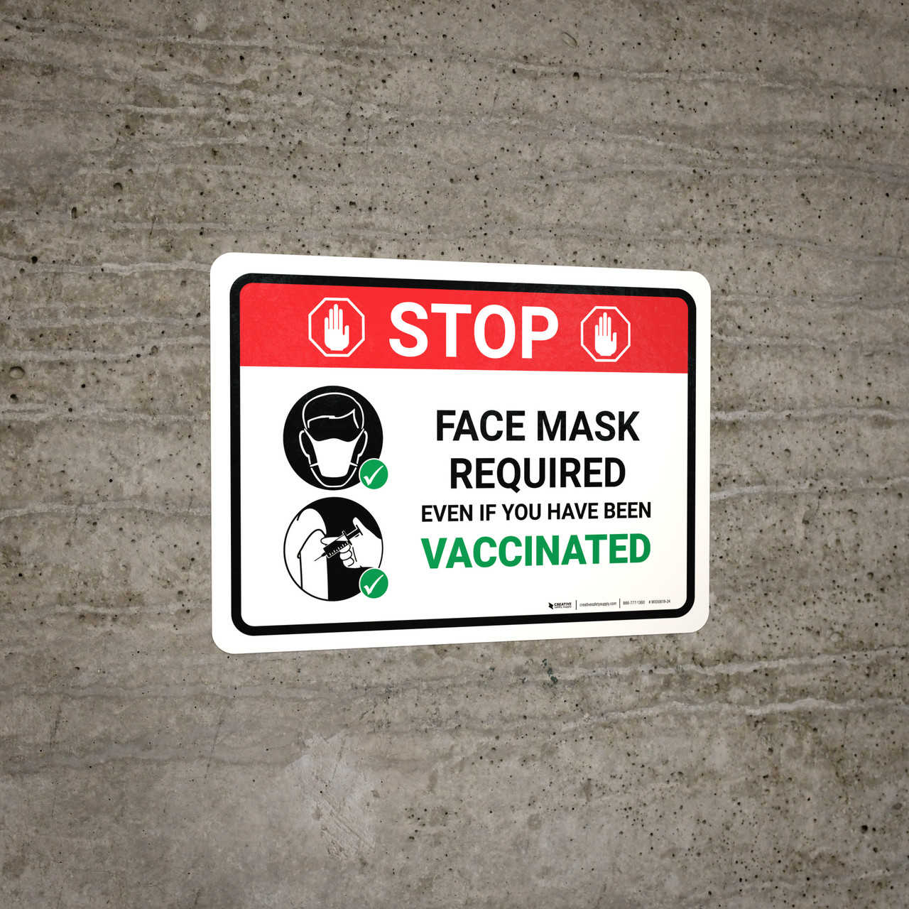 STOP: Face Mask Required Even If You Have Been Vaccinated Landscape ...