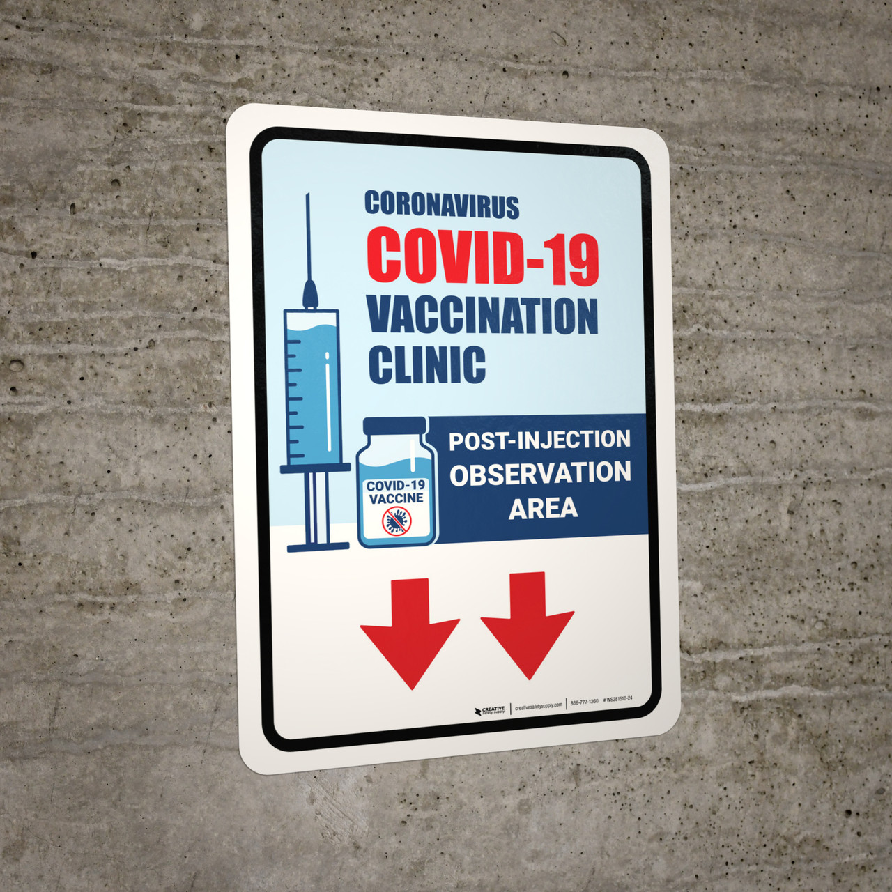 Covid-19 Vaccine Clinic: Post Injection Observation Area Down Arrow ...