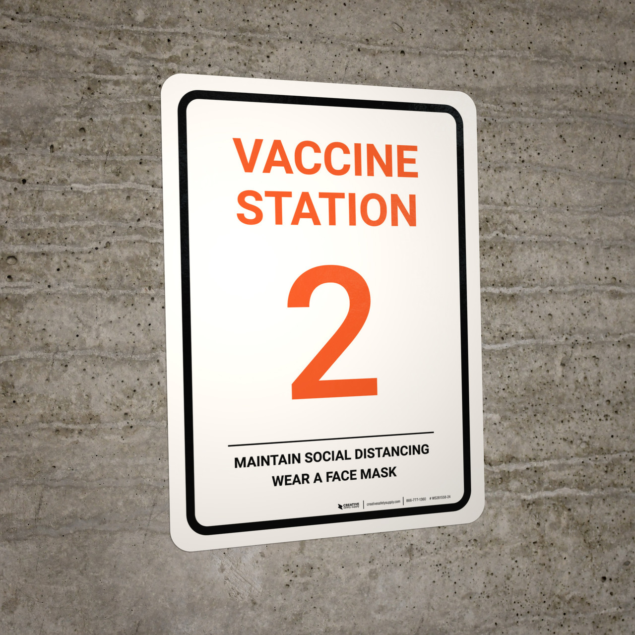 Vaccine Station 2 Portrait - Wall Sign