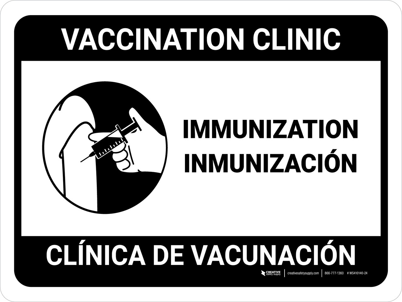 Vaccination Clinic: Immunization Bilingual Landscape - Wall Sign