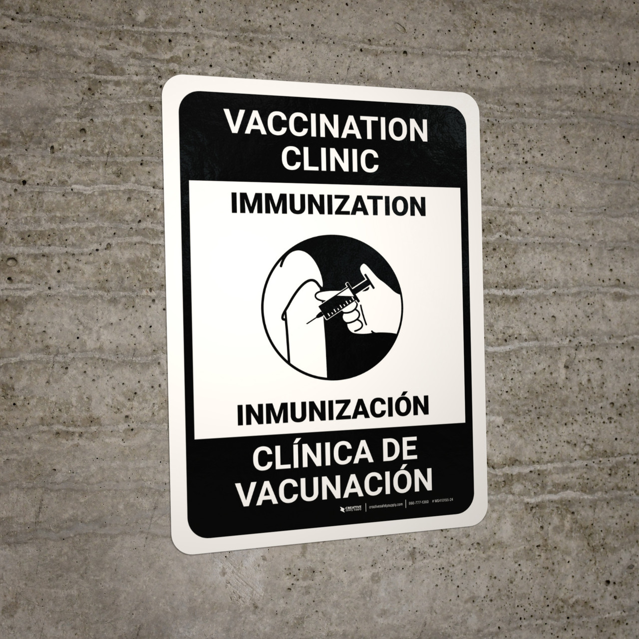 Vaccination Clinic: Immunization Bilingual Portrait - Wall Sign
