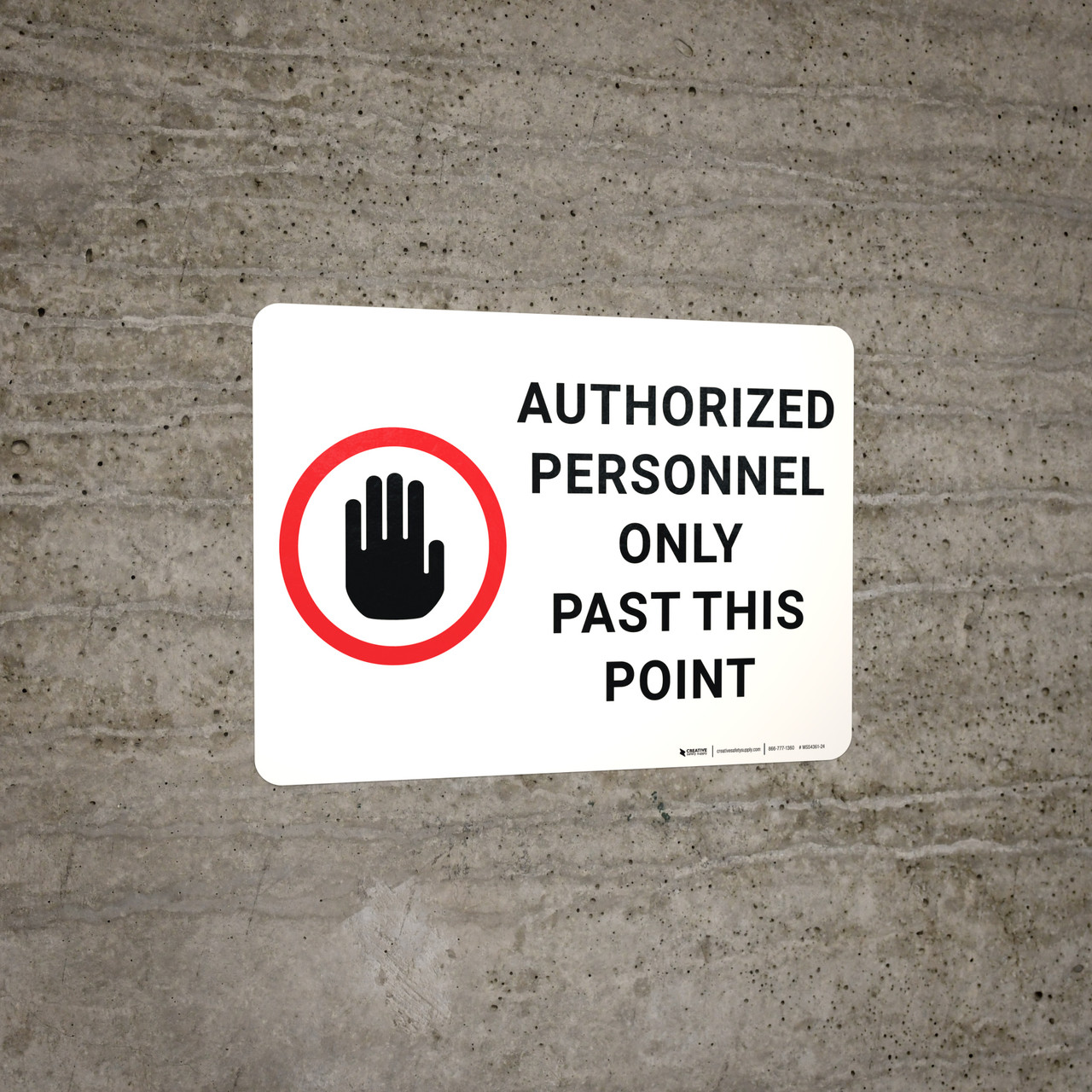 Authorized Personnel Only Past This Point with Hand Icon Landscape ...