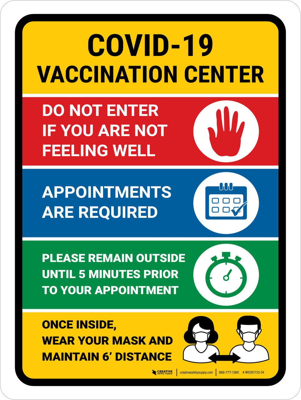 Covid-19 Vaccination Centre: Requirements V1 Portrait - Wall Sign