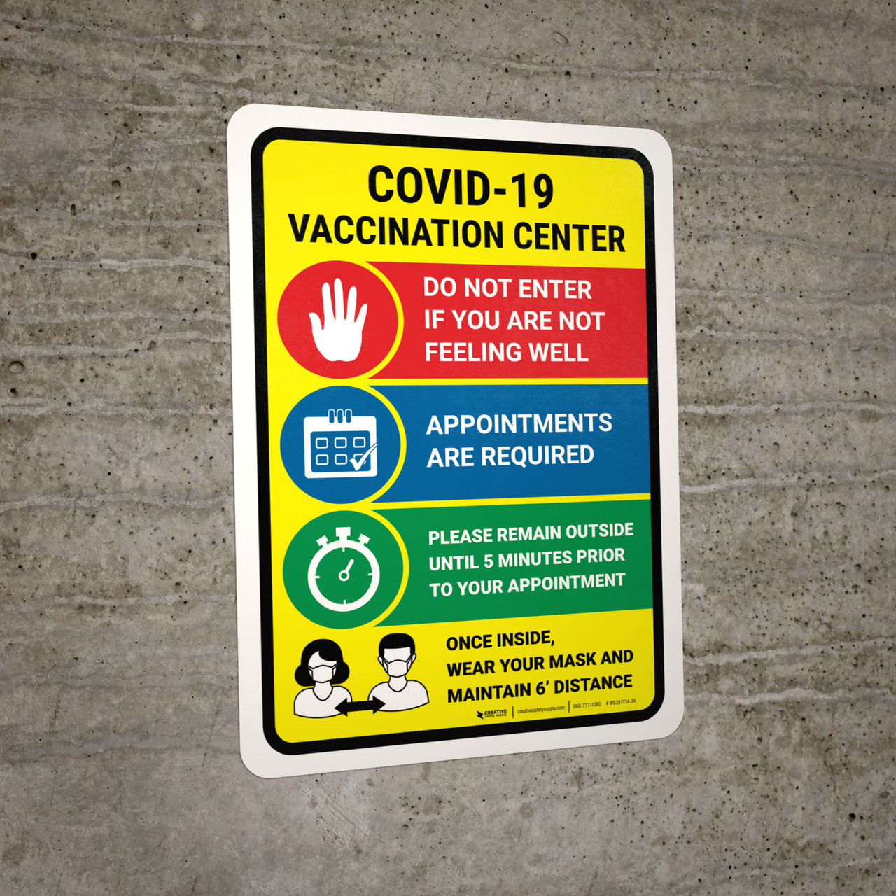 Covid-19 Vaccination Centre: Requirements V2 Portrait - Wall Sign