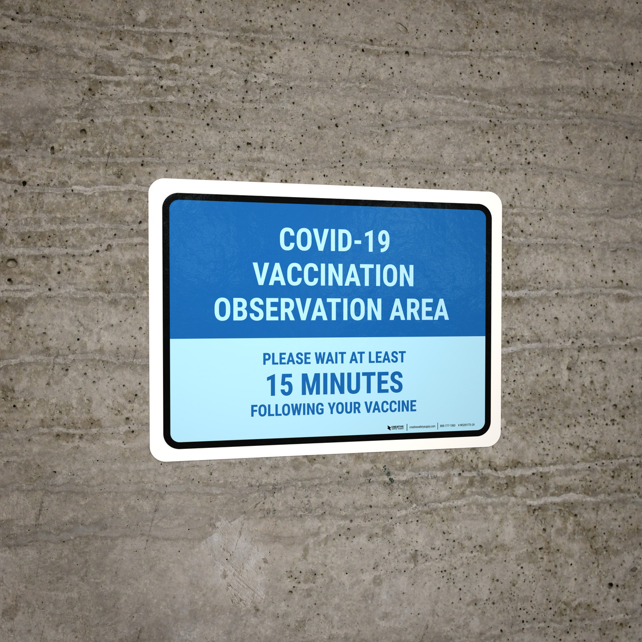 Covid-19 Vaccination Observation Area - Landscape - Wall Sign