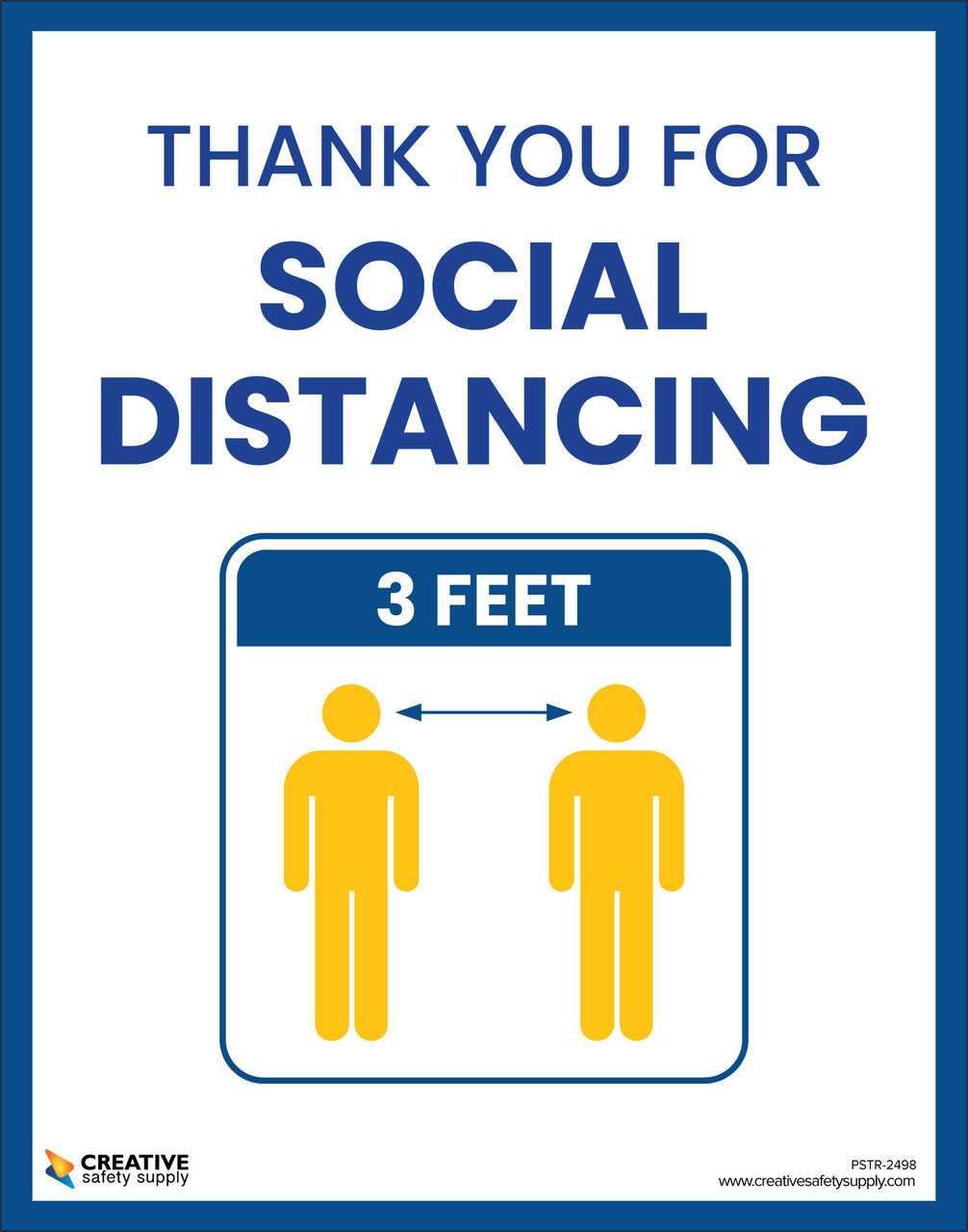 Thank You For Social Distancing (3 Feet) - Poster