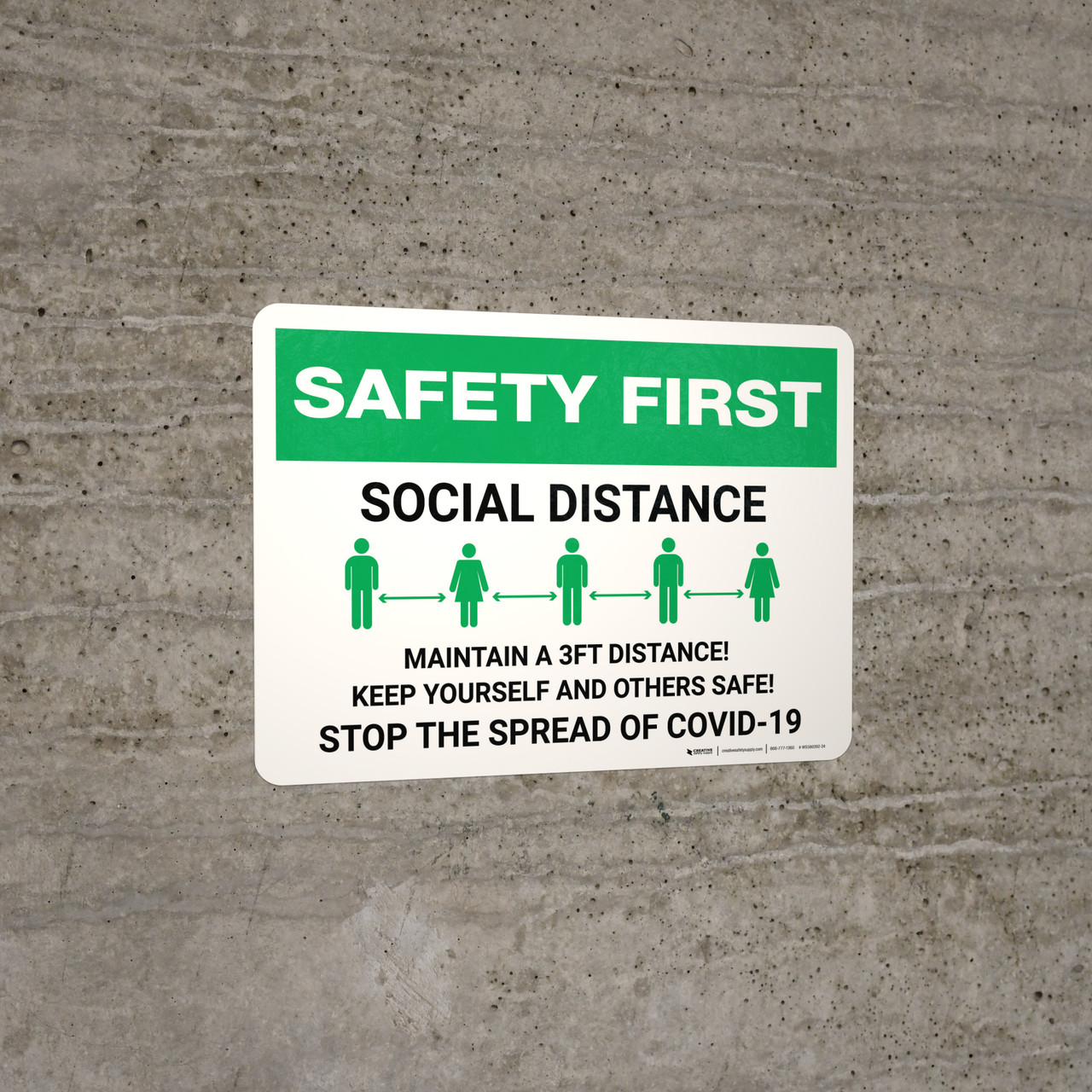 Safety First: Social Distance - Maintain a 3ft Distance! Landscape ...